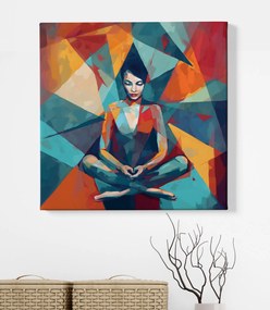Obraz na plátně - Meditace, abstrakce, žena, ticho v bouři FeelHappy.cz Velikost obrazu: 40 x 40 cm