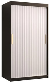 Šatní skříň Riflo Wave 1 | 100 cm | černá/bílá