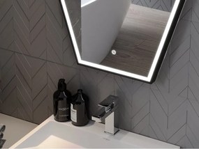 Mexen Orla koupelnové podsvícené zrcadlo 60 x 80 cm, LED 6000K, proti mlze, černý rám - 9815-060-080-611-70