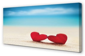 Obrazy na plátně Srdce červené písečné moře 120x60 cm