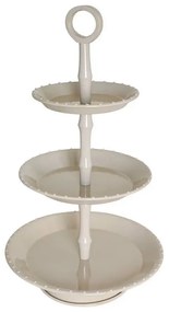 Kovový etažér Cake Stand Beige třípatrový Strömshaga