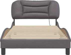 Rám postele s LED bez matrace Hvar šedý 100 x 200 cm 3213916