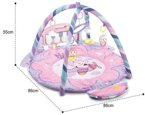 BABY MIX Hrací deka s piánkem Baby Mix letadlo růžová