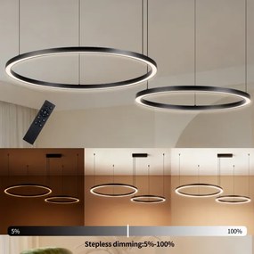Brilagi - LED Stmívatelný lustr na lanku PORTOFINO LED/98W/230V černá + DO