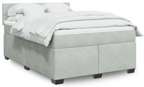 Box spring postel s matrací světle šedá 140x200 cm samet 3286330