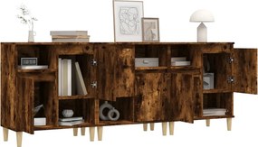 Příborníky 3 ks kouřový dub 60 x 35 x 70 cm kompozitní dřevo 3185740