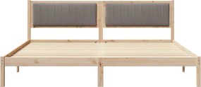 Rám postele s čelo Taupe 200 x 200 cm Masivní borové dřevo 3394241