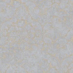 Luxusní šedo-zlatá ornamentální zámecká vliesová tapeta na zeď, 47756, Eterna, Parato