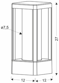 Černé fasádní svítidlo Cissus pro žárovku E27 IP54  - Candellux