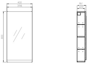 Cersanit S590-030 - Zrcadlová koupelnová skříňka MODUO 80x40 cm