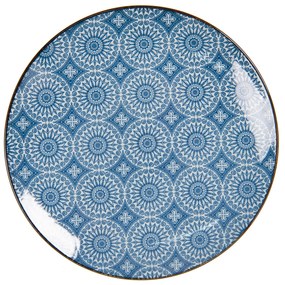 Dezertní talíř s modrým květinovým ornamentem BlueSnow - Ø 21 cm
