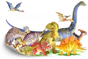 Fototapeta Dinosauři Malovaní Akvarelem Vliesová tapeta 312x219