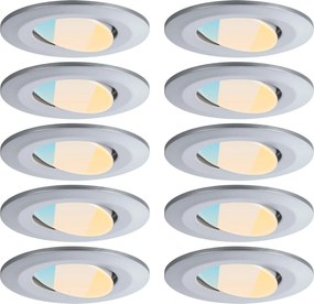 P 98199 LED vestavné svítidlo Calla 10ks sada IP65 kruhové 90mm 30° 10x5W 230V CCT matný chrom - PAULMANN