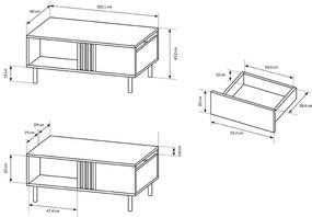 Obývací stěna MADIS | sestava A | 4 díly |  artisan/antracit