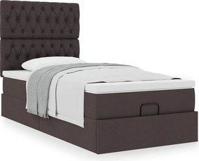Osmanský rám postele s matrací tmavě šedá 90x190cm textil 3313205