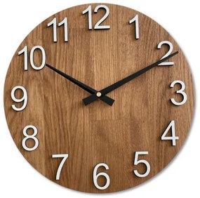 Dubové hodiny na zeď s velkými číslicemi I SENTOP MAS017-3072-black-hands