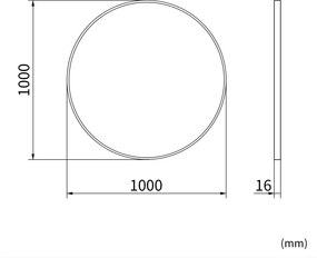 Erga Round, kulaté zrcadlo 100cm, zlatý rám, ERG-V01-ROUND-1010-GD