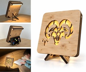 Li-Go Znamení "Beran" lampa 19x19 cm provedení povrchu: bříza