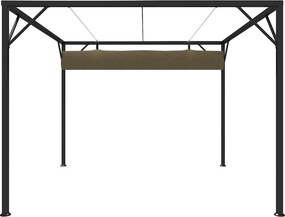 Zahradní altán se zatahovací střechou 3 x 3 m taupe 180 g/m² 312220