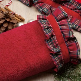 VÁNOČNÍ FROTÉ RUČNÍK SANTA1 SADA 3KS 70X140 CM ČERVENÁ