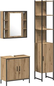 Koupelnové umyvadlové jednotky 3 ks Hnědá 33 x 33 x 185,5 cm 3334384