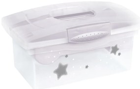 Přenosný box s organizérem Baby Star Baby Nellys, transparentní/bílá