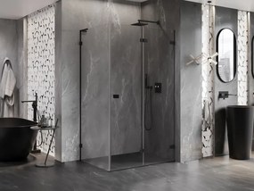 Mexen Lunar-F L, sprchový kout pravý 80 x 70 cm, 8mm čiré sklo, černý profil, 836L-080-070-70-00-P