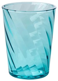 rice Sklenička Acrylic Twisted Swirl Blue 340 ml, modrá barva, sklo, plast