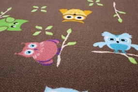 Vopi koberce Dětský kusový koberec Sovička 5251 hnědý - 160x240 cm
