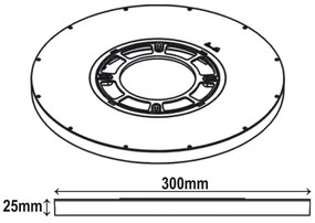 Top Light - LED Stropní svítidlo REVIT LED/24W/230V pr. 30 cm černá