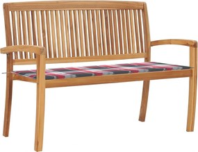 vidaXL Marketos Stohovatelná zahradní lavice s poduškou 128,5 cm masivní teak