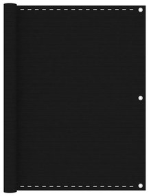 vidaXL Balkónová zástěna černá 120 x 500 cm HDPE