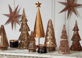 Bronzový svítící vánoční stromek Led Tree L - Ø 14*33 cm