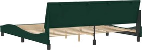 Rám postele bez matrace Hanko tmavě zelená 200 x 200 cm samet 3207870