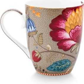 Pip Studio Blooming Tales sada 2ks hrnků 350 ml, khaki (Sada 2ks květinových hrnků v dárkové krabičce)