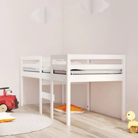 vidaXL Patrová postel 90 x 200 cm masivní borové dřevo [821607] Barva: Bílá