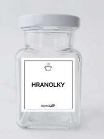 Samolepka na kořenky HRANOLKY bílá 5 × 5 cm tučné písmo