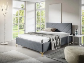 Eka Čalouněná postel SARAH+ 90x200 cm Barva látky Trinity: Modrá (Trinity 2313), Úložný prostor: Bez úložného prostoru