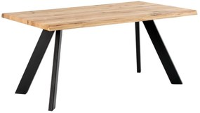 OnaDnes -20% Dubový jídelní stůl Somcasa Lucina 160 x 90 cm s černou podnoží