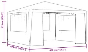 vidaXL Marketos Profesionální party stan s bočnicemi 4x4 m antracitový 90 g/m²