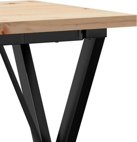 Jídelní stůl s X rámem 50 x 50 x 75,5 cm borové dřevo a ocel 3282757