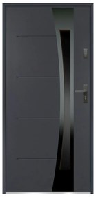 O.K. Doors® Vchodové dveře Teja, 90 L, rozměr vč. zárubně: 1000 × 2070 mm, ocel, levé, antracit, prosklené