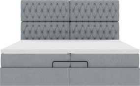 Osmanský rám postele s matrací tmavě šedý 200x200cm textil 3313266