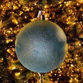 Velká vánoční ozdoba 30 cm plastová koule světle modrá glitter