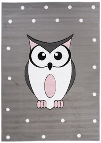 Dětský koberec PINKY DF01A  Owl šedý