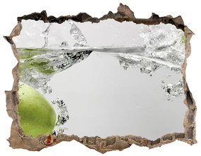 Wallmuralia Nálepka 3D díra Jablko pod vodou 95x64 cm