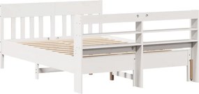 Postel bez matrace bílá 150 x 200 cm masivní borovice 3307003