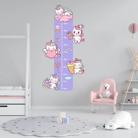 PIPPER. Textilní samolepka na zeď  "Dětský metr - Jednorožci"