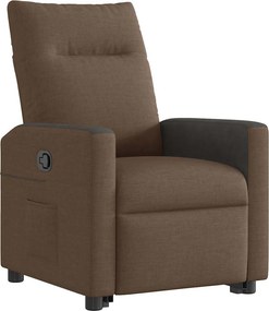Zvedací polohovací křeslo hnědé textil 3324055