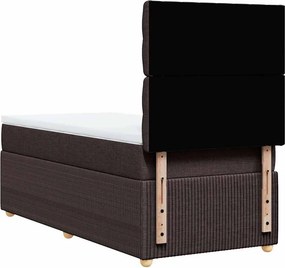 Box spring postel s matrací tmavě hnědá 90x200 cm textil 3291949